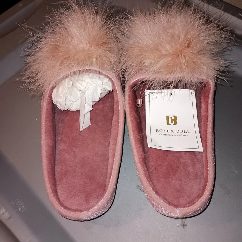 BCTEX COLL | Shoes | New Bctex Coll Womens Pink Velvet Feathered Memory ...